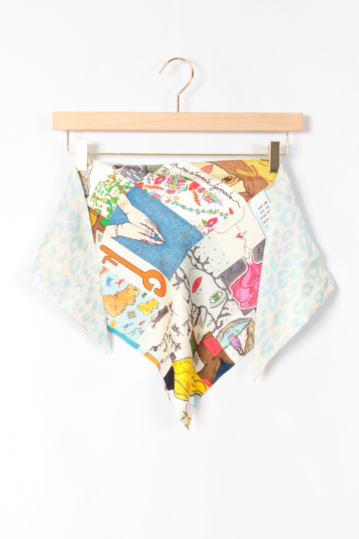 MINI TEXAS Scarf - Mix blue sky Panther - La Prestic Ouiston