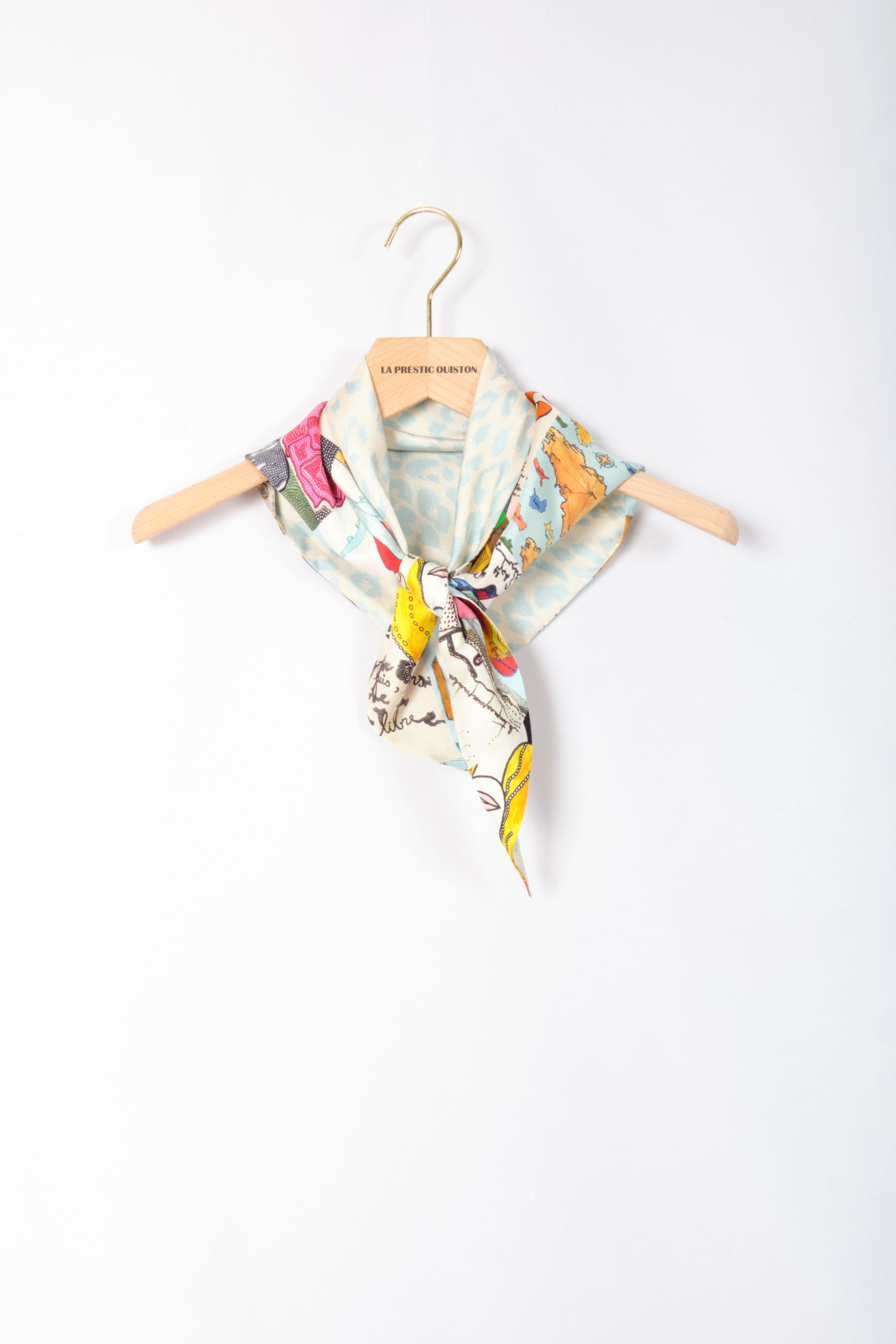 MINI TEXAS Scarf - Mix blue sky Panther - La Prestic Ouiston